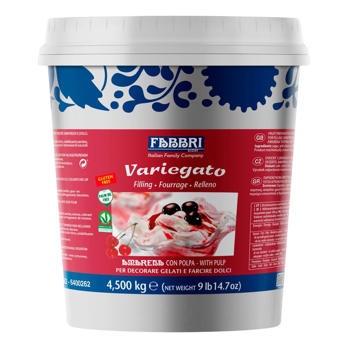 Variegato De Amarena Cereja Silvestre Italiana 4,5kg - Fabbri – Chefon